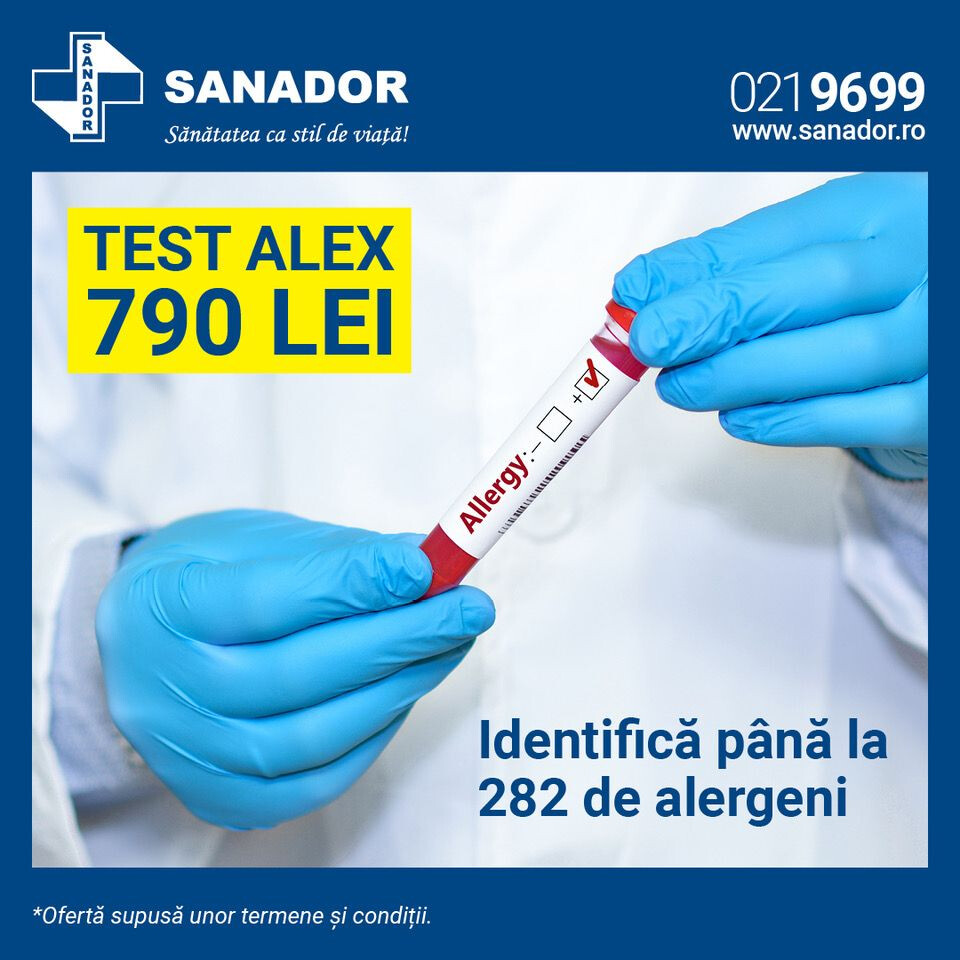 Preț special pentru testul Allergy Explorer (Alex)